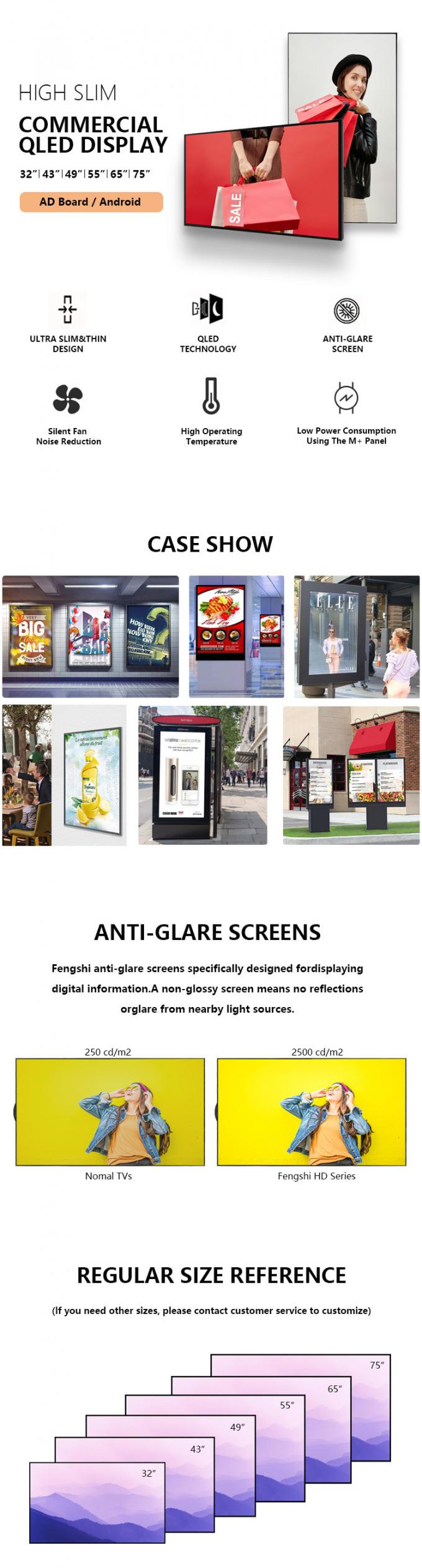 Indoor LCD Retail Display Screen 2500nits Window LCD Display Digital ...